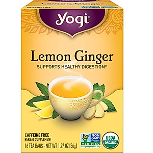Yogi Tea Lemon Ginger Tea - 16 Tea Bags per Pack (4 Packs) - Organic Ginger Root Tea to Support Healthy Digestion - Includes Lemongrass, Lemon Flavor, Licorice Root, Lemon Peel & More