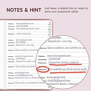 Password Book with Alphabetical Tabs – Hardcover Internet Address & Password Organizer – Password Keeper Notebook for Computer & Website – 5.2 x 7.6" Log-in Password Journal w/Thick Paper (Rose Gold)