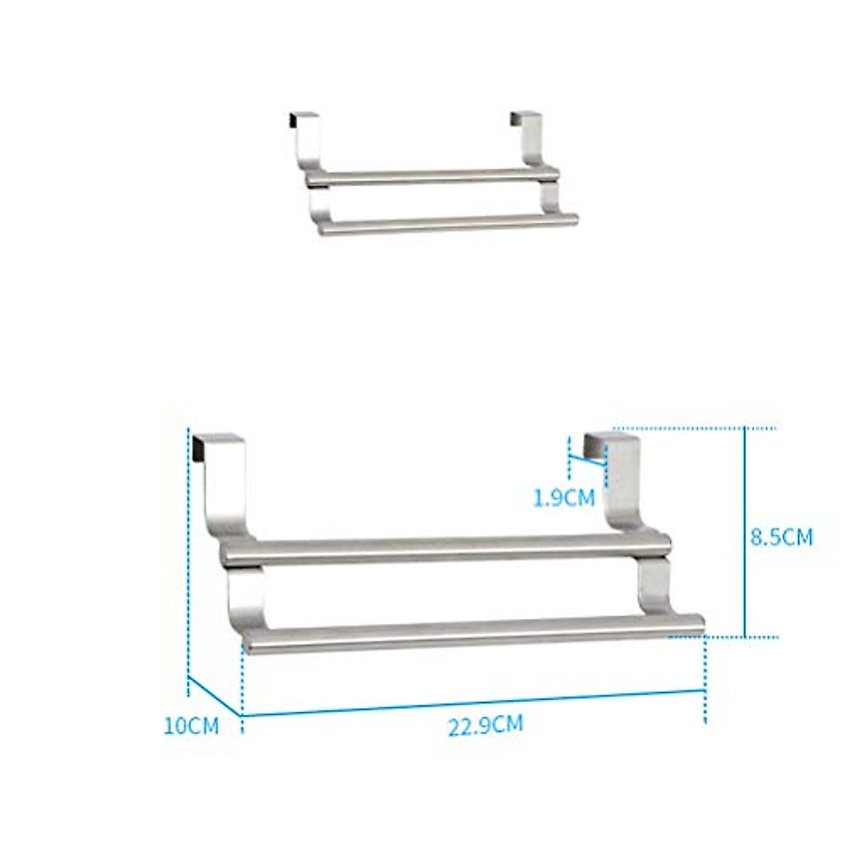 DOITOOL Towel Racks, Bathroom Double Towel Bar Stainless Steel Over The Door Towel Bar Brushed Towel Hanger Over Cabinet Kitchen Dish Towel Bar Rack