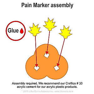 LITKO Gothic Space Blast Markers Compatible with Battlefleet Gothic, Fluorescent Orange and Yellow (5)