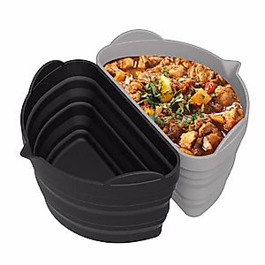 Slow Cooker Divider Liner fit 6 QT Crockpot, GISMTR Reusable & Leakproof Silicone Slow Cooker Divider Insert, Dishwasher Safe Cooking Liner for 6 Quart Crock Pot