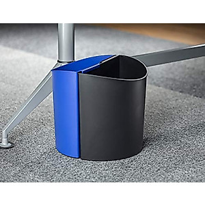 Safco Products Desk-Side Recycling Trash Can 9794BB, Black and Blue, Latching Receptacles, 3 Gallons Each, Value-Priced (9927BB)