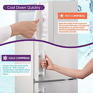 2 PCS Ice Eye Mask Reusable Hot Cold Therapy Gel Bead Eye Mask for Puffiness/Dark Circles/Eye Bags/Dry Eyes/Headaches/Migraines/Stress Relief,Cooling Eye Mask,Ice Pack for Eyes (Purple)