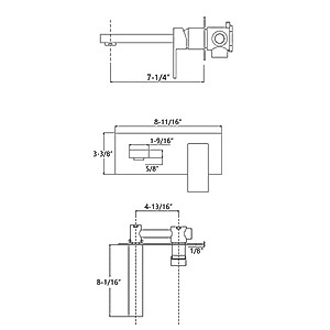 SUMERAIN Matte Black Wall Mount Bathroom Sink Faucet Lavatory Vessel Faucet, Brass Rough-in Valve Included