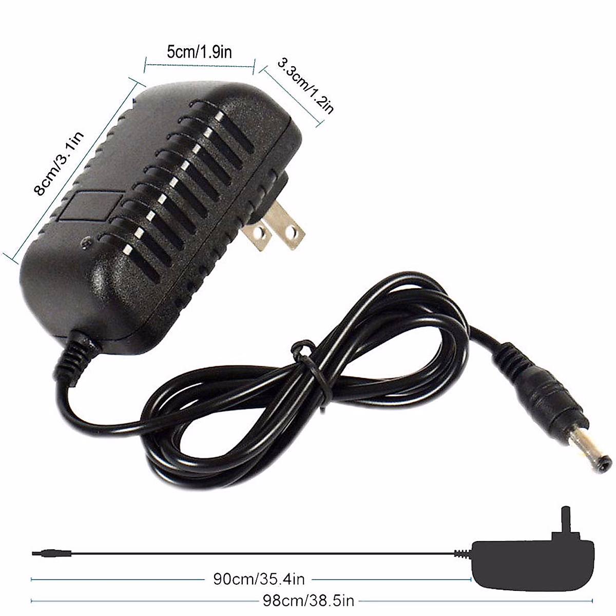 DC 12V 2A Power Supply AC DC Power Adapter with 10 Tips, DC in 12V 2A Power Cord,AC 100-240v, 50/60HZ, 5.5x2.5mm DC Output Jack,12V2a Adapter Converter Transformer