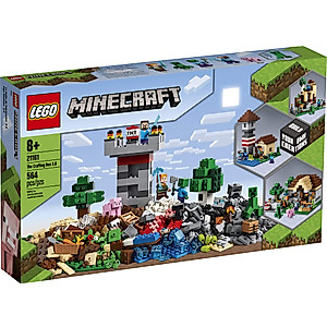 LEGO Minecraft The Crafting Box 3.0 21161 Minecraft Brick Construction Toy and Minifigures, Castle and Farm Building Set, Great Gift for Minecraft Players Aged 8 and up (564 Pieces)