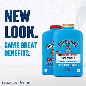 Gold Bond Medicated Talc-Free Foot Powder 10 oz., Maximum Strength Odor Control & Itch Relief