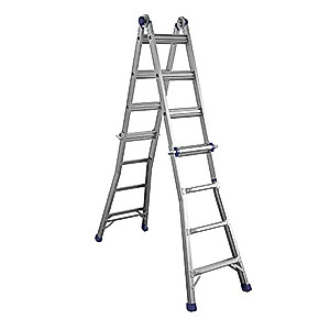 COSCO 18ft Reach Height Aluminum Multi-Position Ladder ,300 lb. Load Capacity Type IA Duty Rating