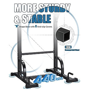 Sportsroyals Power Tower Dip Station Pull Up Bar for Home Gym Strength Training Workout Equipment, 400LBS.