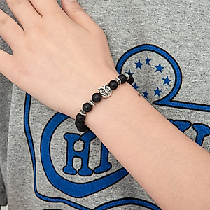 Softones Owl Gifts Owl Bracelets Healing Crystals Bracelet for Women Men Spiritual Energy Beaded Bracelet Set Gifts