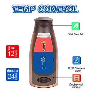 68oz Coffee Carafe Airpot Insulated Coffee Thermos Urn Stainless Steel Vacuum Thermal Pot Flask for Coffee, Hot Water, Tea, Hot Beverage - Keep 12 Hours Hot, 24 Hours Cold -Gold