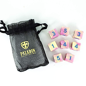 Paladin Roleplaying Pastel Pink and Yellow Dice - 8 D6 Set - 'Love Potion'