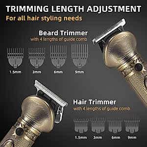 REHOYO Beard Trimmer for Men, Electric Razor Shavers for Men w/Case, Cordless Hair Clipper T-Blade Trimmer, Mens Grooming Kit for Nose Ear Body Face Mustache -180 Mins Shaving, Father Gifts for Him