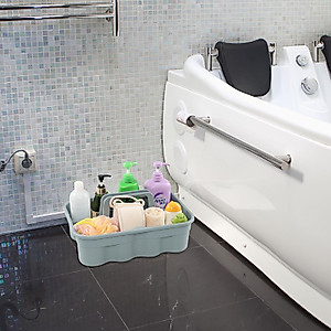 Melontray 6 Pack Plastic Cleaning Supply Caddy, Cleaning Caddy Organizer with Carry Handle, Gray