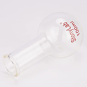 StonyLab Glass 100 ml Long Neck Round Bottom Flask, Borosilicate Glass Heavy Wall Round Bottom Boiling Flask RBF with Long Neck, 100ml
