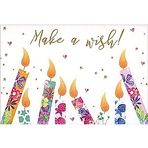 Pictura Make A Wish : Floral Decorated Candles Birthday Card