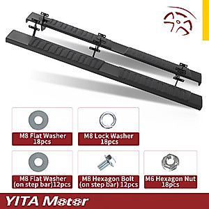 YITAMOTOR 6 Inches Running Boards Compatible with 2015-2024 Ford F-150 SuperCab, 2017-2024 Ford F250 F350 SuperCab Aluminum Black Side Steps Nerf Bars