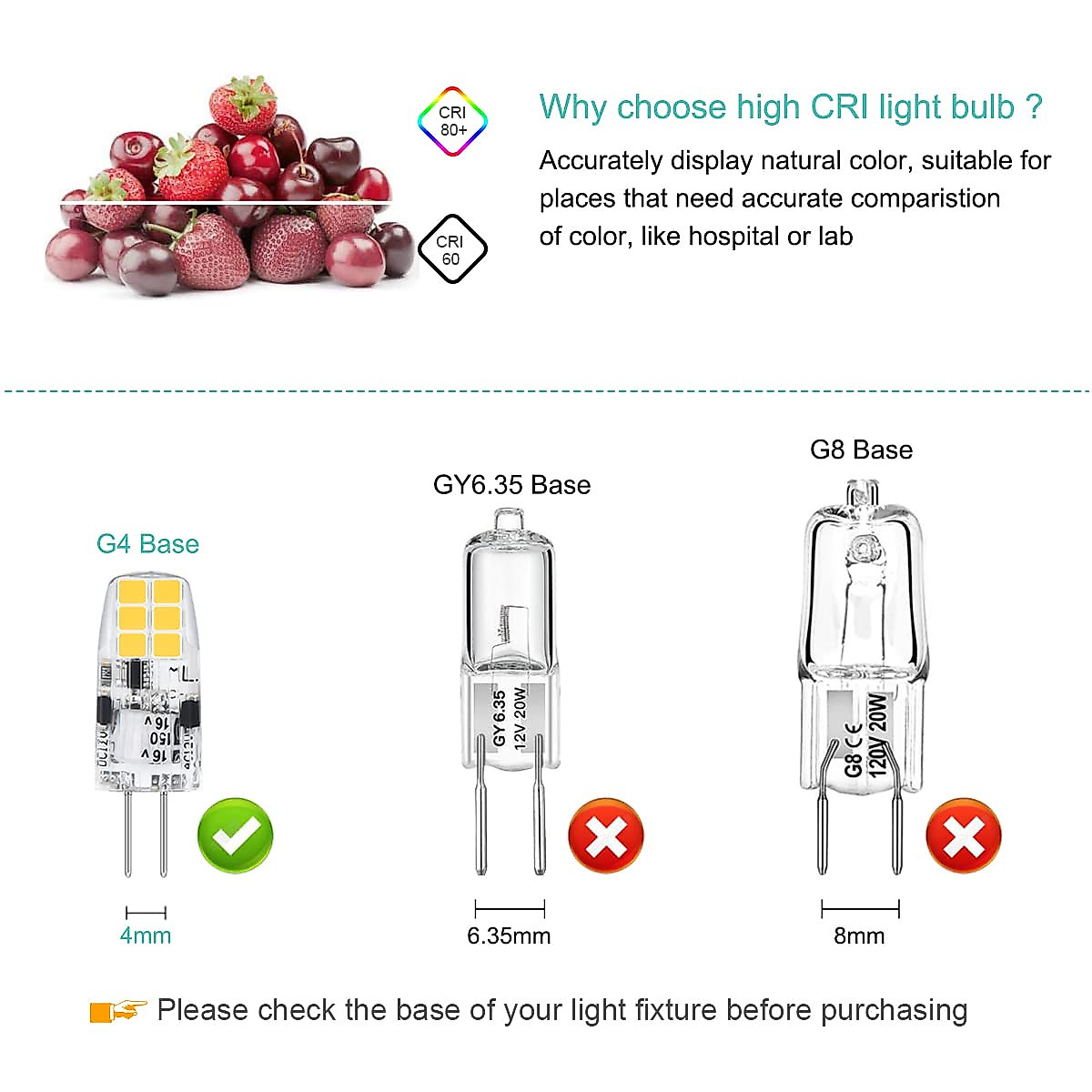 Amazing power G4 LED Bulb, G4 Light Bulb Type Bi Pin Base Bulb AC/DC 12V 20W Equivalent G4 Halogen Bulbs for Under Cabinet Range Hood Lighting Soft White 2700K 5-Pack