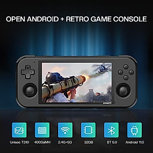 Retroid Pocket 3 Retro Game Handheld Console, Retroid Pocket 3 Android Retro Game Console Multiple Emulators Console Handheld 4.7 Inch 16:9 Display 4000mAh Battery Classic Games (Retro, 2+32GB)