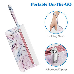 Fintie Carrying Case for Nintendo Switch Lite 2019 - Portable Travel Bag Protective Sleeve Pouch w/ Side Pocket, Game Card Slots, Holding Strap for Nintendo Switch Lite and Accessories, Marble Pink