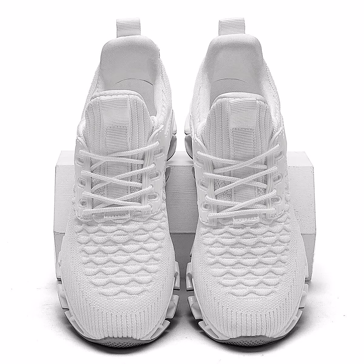 Non Slip Shoes for Women Tennis Shoes Ladies Slip on Fashion Blade Sneakers Women's Running Walking Sport Shoes Kids White