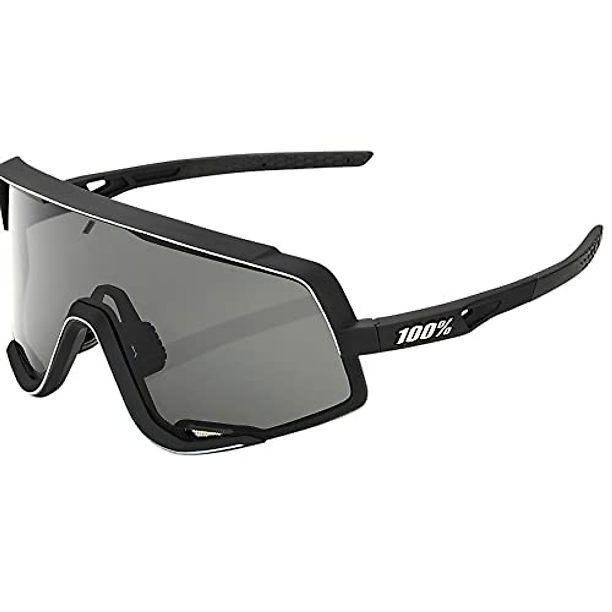 100% Glendale Sport Performance Cycling Sunglasses (SOFT TACT BLACK - Smoke Lens)