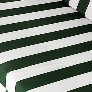 MCombo 2-3 Person Patio Swings with Canopy, Outdoor Porch Swing Chair with Steel Stand, Removable Cushions, for Backyard Garden Balcony 4008 (Green with White Stripes)