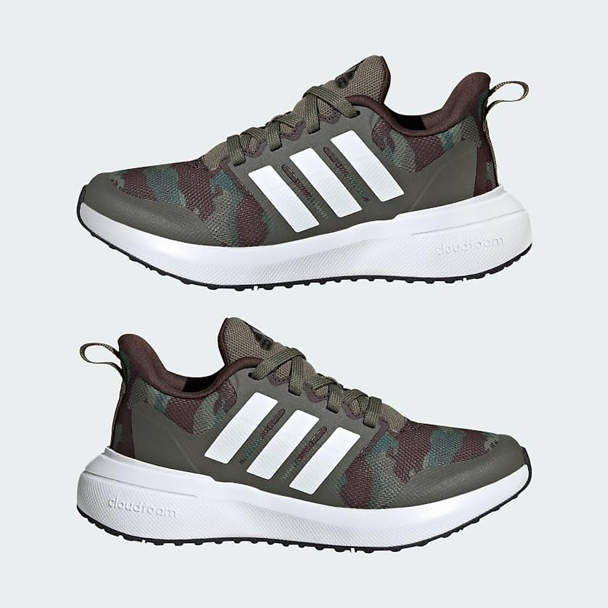 adidas Fortarun 2.0 Cloudfoam Sport Running Sneaker, Olive Strata/White/Black, 11 US Unisex Little Kid