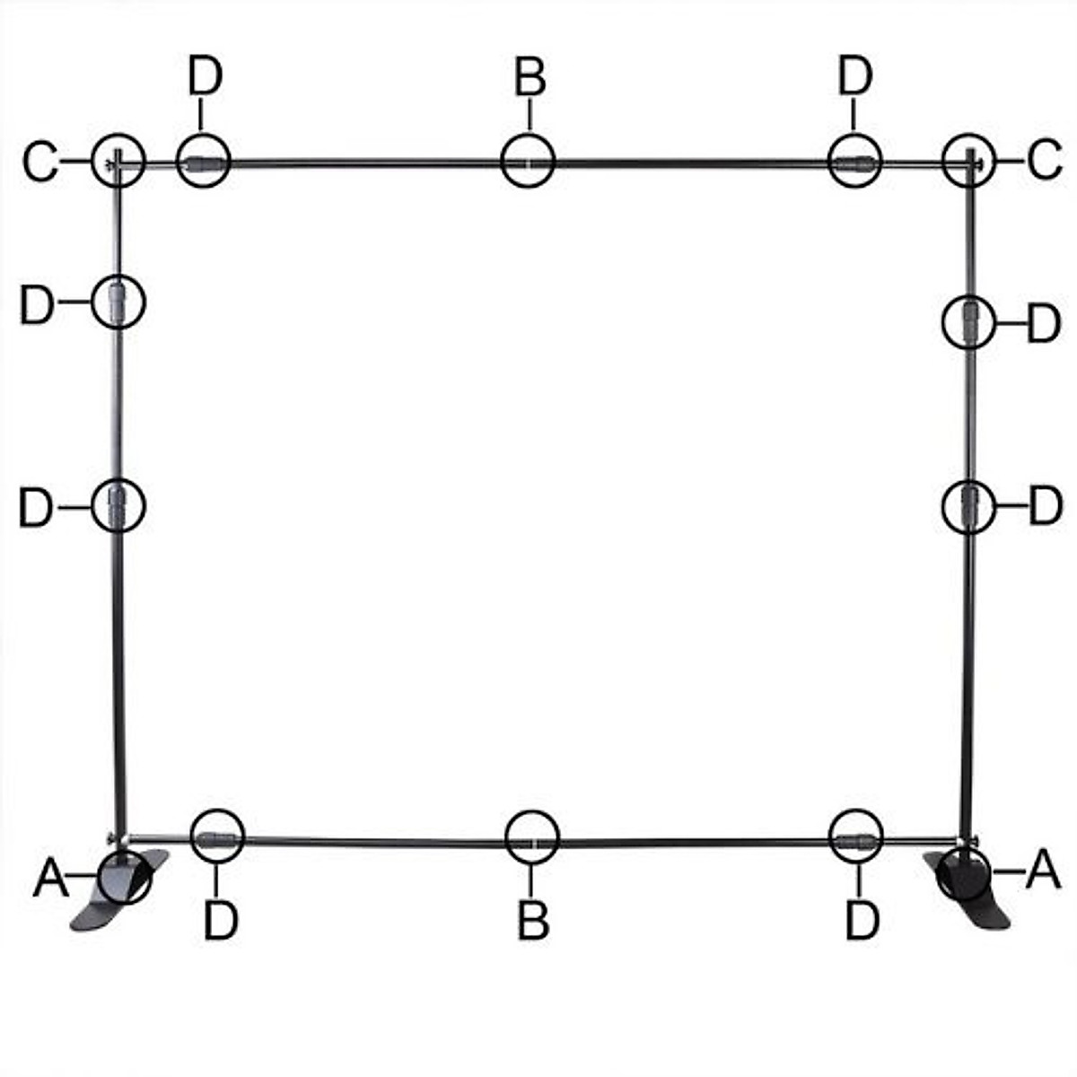 VEVOR Backdrop Banner Stand 8 x 8 Ft, Adjustable Heavy Duty Backdrop Stand Kit for Photography Studio, Trade Show Wall Exhibitor Photo Booth Background