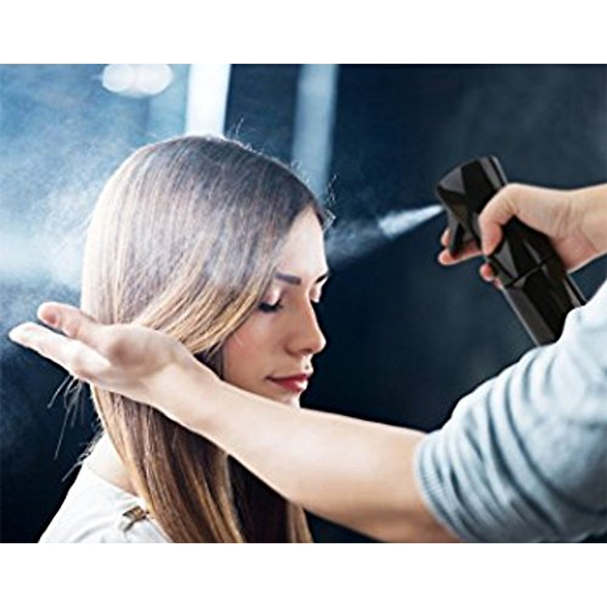 Simliving Hair Water Bottle Spray Mister - 10oz Continuous Pressurized 360 Misting Stylist Sprayers for Barber (10oz Black)