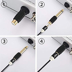 VCE 2-Pack 3.5mm Headphone Y Splitter Bundle with 6-Pack RCA to 1/4" Audio Adapter