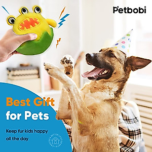 Petbobi Interactive Dog Toys Monster Active Ball for Dogs with Batteries, Self Moving Balls and Plush Cover for Small & Medium Dogs to Chase, Dog Toy Squeaky Crazy Bouncer Ball, Egg Breaker Bobby