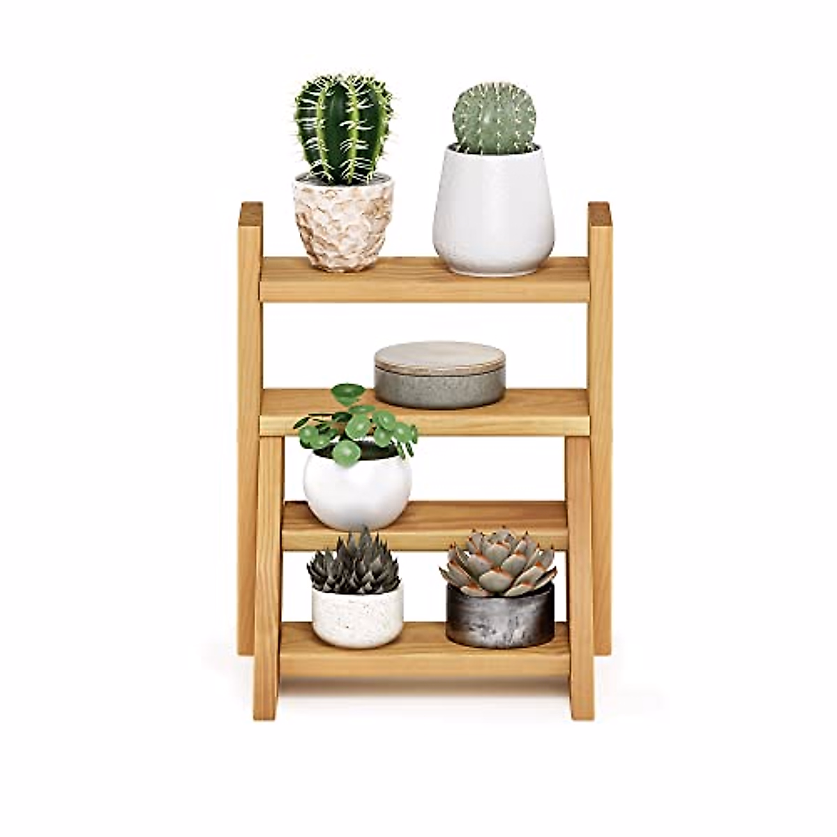 Furinno Tioman Outdoor Staircase Design Plant Stand, Pine Wood