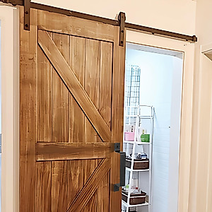 gaizda Barn Door Handle Black Steel Hardware，for Sliding Door Fence Door Wardrobe Drawer Garage Warehouse, Rustic Style (2pcs)