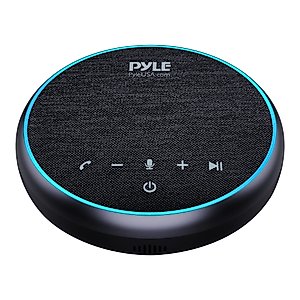 PyleUsa Conference Speaker Bluetooth Speakerphone - Multipurpose Conference & Streaming Speaker,Noise Canceling Swiss Immersive Crisp Voice Pickup for Office,Travel,Home, w/USB-C,Aux Cables - PSCN42