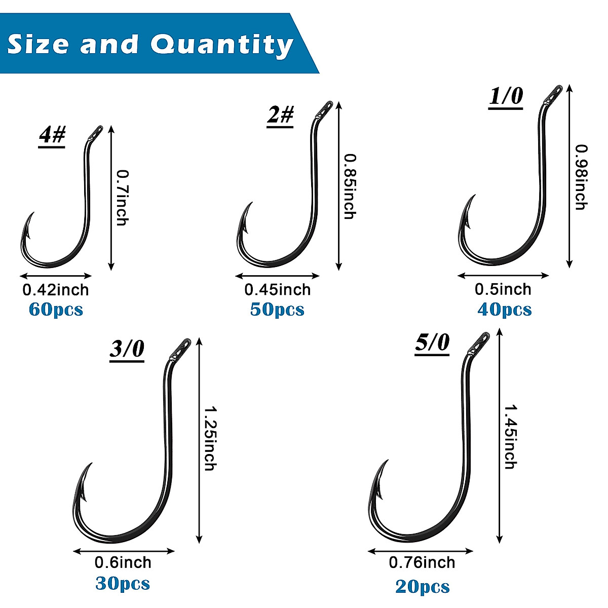 Octopus Beak Fishing Hooks, 200PCS Sport Offset High Carbon Steel Turned Up Fish Hooks for Saltwater Freshwater