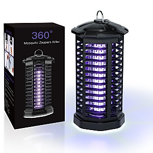 Bug Zapper with Led Light - Powerful Electric Mosquito Zapper Fly Killer for Indoor - Metal Mesh, Insect Fly Trap Indoor Mosquito Killer for Home, Garden, Patio, Backyard (15W)