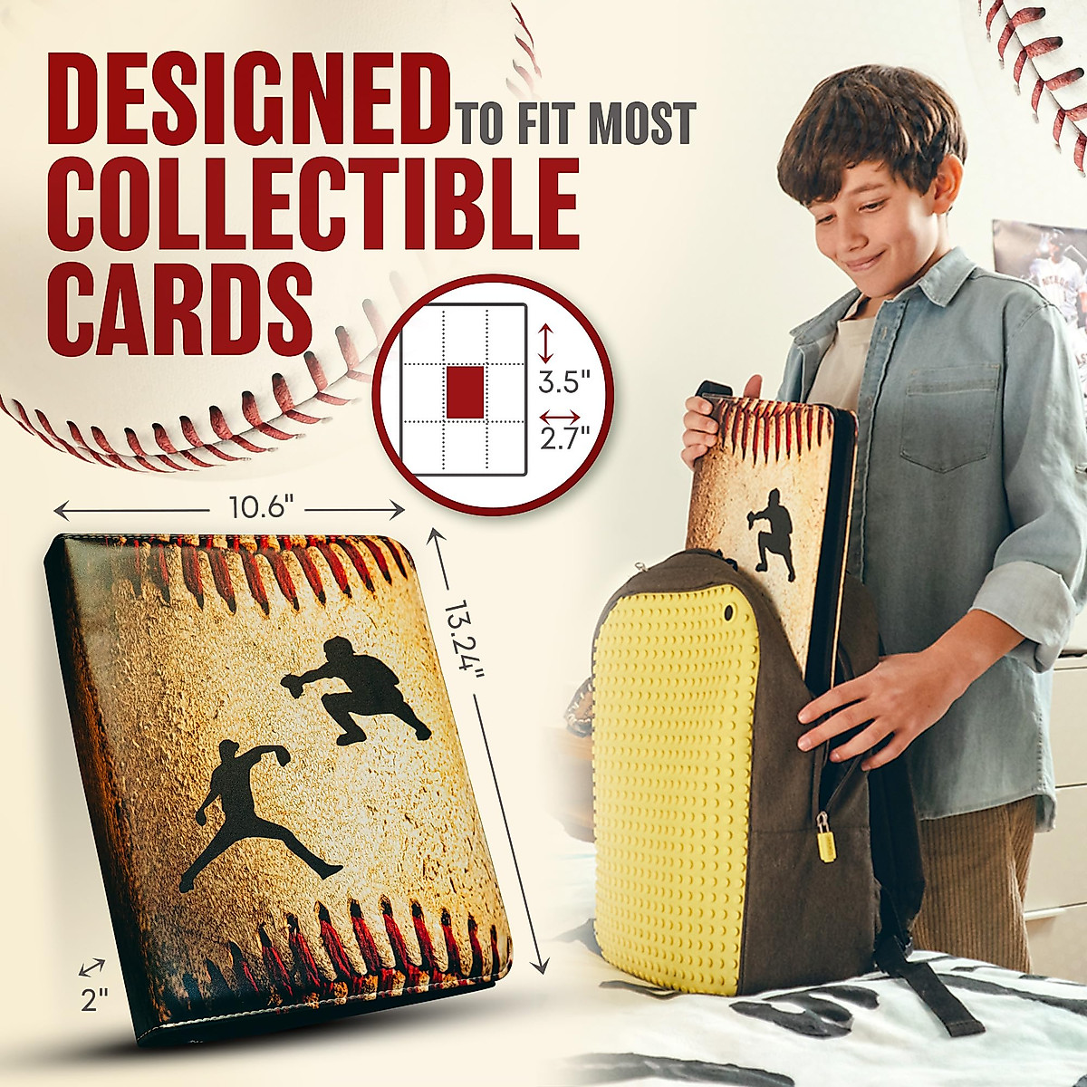 Baseball Card Binder with 900 Pockets, The Ultimate Baseball Card Holder Includes 50 Page Storage Sleeves to Organize and Protect Your Sports Cards Like a Pro