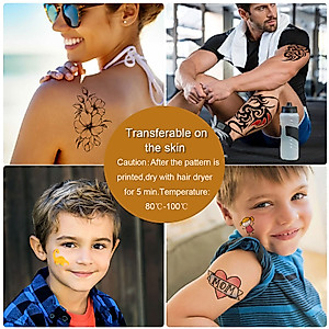 AYSOW Printable Temporary Tattoo Paper for Inkjet & Laser Printer, 5 Sheets A4 Size 8.3"x11.7" Waterproof DIY Image Transfer Decal Paper for Skin, Clear