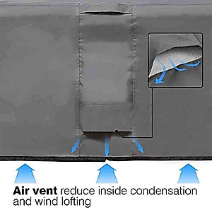 Vailge Veranda Rectangular/Oval Patio Table Cover, Heavy Duty and Waterproof Outdoor Lawn Patio Furniture Covers, X-Large Grey