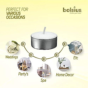 BOLSIUS 40 Pack Unscented Tea Lights - 6 Hours - Premium European Quality - Consistent Smokeless Flame - 100% Cotton Wick - Dinner, Wedding, Party, Restaurant, Spa, Church, & Home Décor Tealights