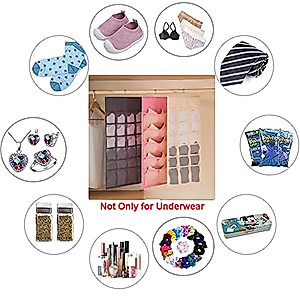 Large Bra holder Organizer Hanging Bra Storage Bra Hanger Especially suitable for sports bra, training bra, socks, baby clothes, shoe,bedroom storage,school dormitory storage(Pink, 1PCS 6+18 Grids)