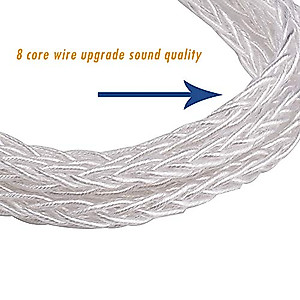 8 Core MMCX Cable, Upgrade Silver Plated Audio Cable, MMCX Interface Replacement Cable for Shure SE215 SE315 SE846 SE535 SE425 LZ A4 A5 UE900 Earphones