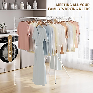 Bigzzia Clothes Drying Rack, Foldable Laundry Drying Rack, Space-Saving, Indoor Outdoor Use, Portable Free-Standing Large Drying Rack for Bed Sheets, Quilts, Blankets- White