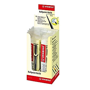 STABILO Ballpoint Pen Ballpoint Refills - Pack of 10 - Black
