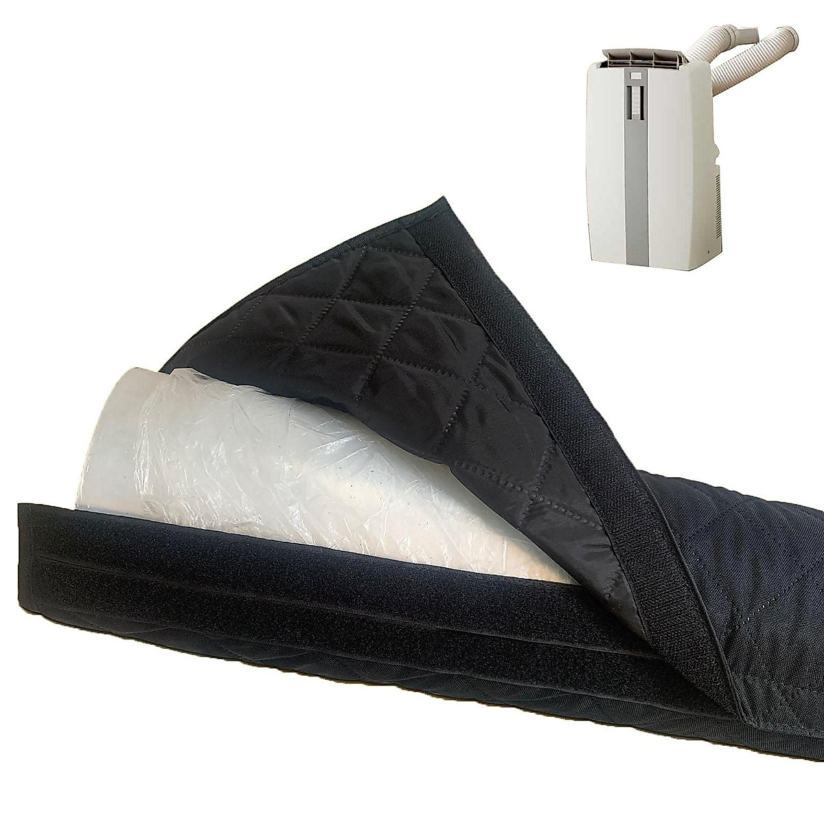 DETTELIN Portable Air Conditioner Hose Wrap, Energy Saving Insulated AC Hose, Fit for 5" & 6" Diameter Exhaust Hose, Silver Black