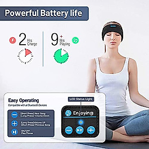 Lavince Sleep Headphones Bluetooth Sports Headband, Wireless Sports Headband Headphones with Ultra-Thin HD Stereo Speakers Perfect for Workout,Jogging,Yoga,Insomnia,Side Sleepers,Air Travel,Meditation