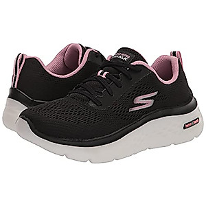 Skechers Women's GO Walk Hyper Burst-Space Insight Sneaker, Black/Pink, 7.5