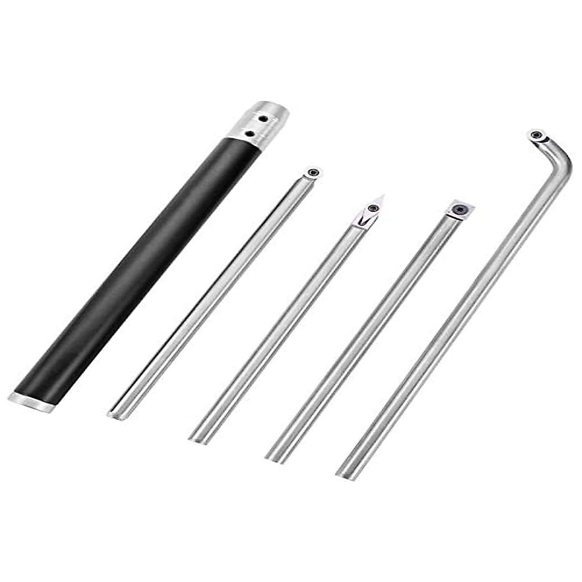 VEVOR Wood Turning Tools for Lathe 4 PCS Set, Carbide Lathe Tools with Diamond Shape, Round, Square Cutters Replaceable Turning Lathe Chisels with a Grip Handle Lathe Tools for Craft DIY Hobbyists