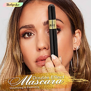 Tubing Mascara Waterproof & Smudge-Proof - 2-1 Long-Lasting Mascara Black Volumizing and Lengthening for Eye Makeup, No Clumping, Curling Eyelashes, Vegan & Cruelty Free, Black, 1 Count